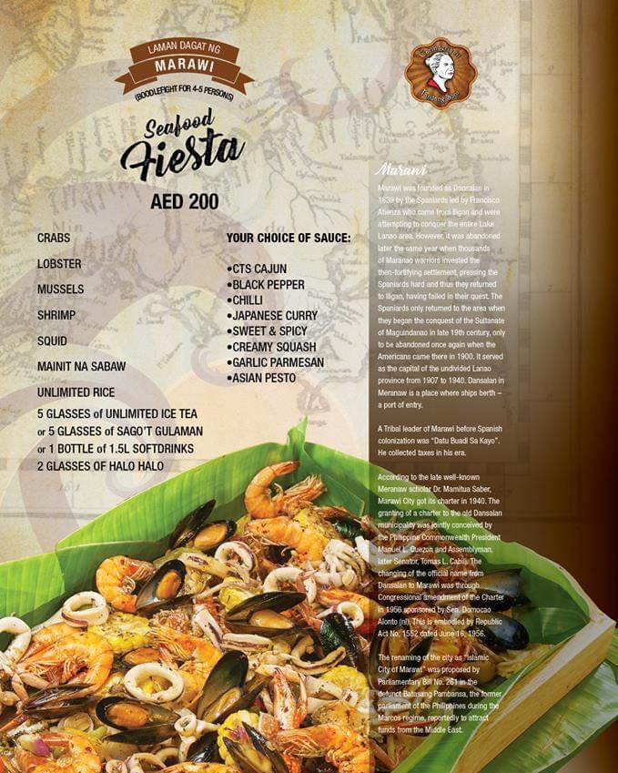 Menu at Carinderia ni Tandang Sora restaurant, Dubai, Shop No. 21