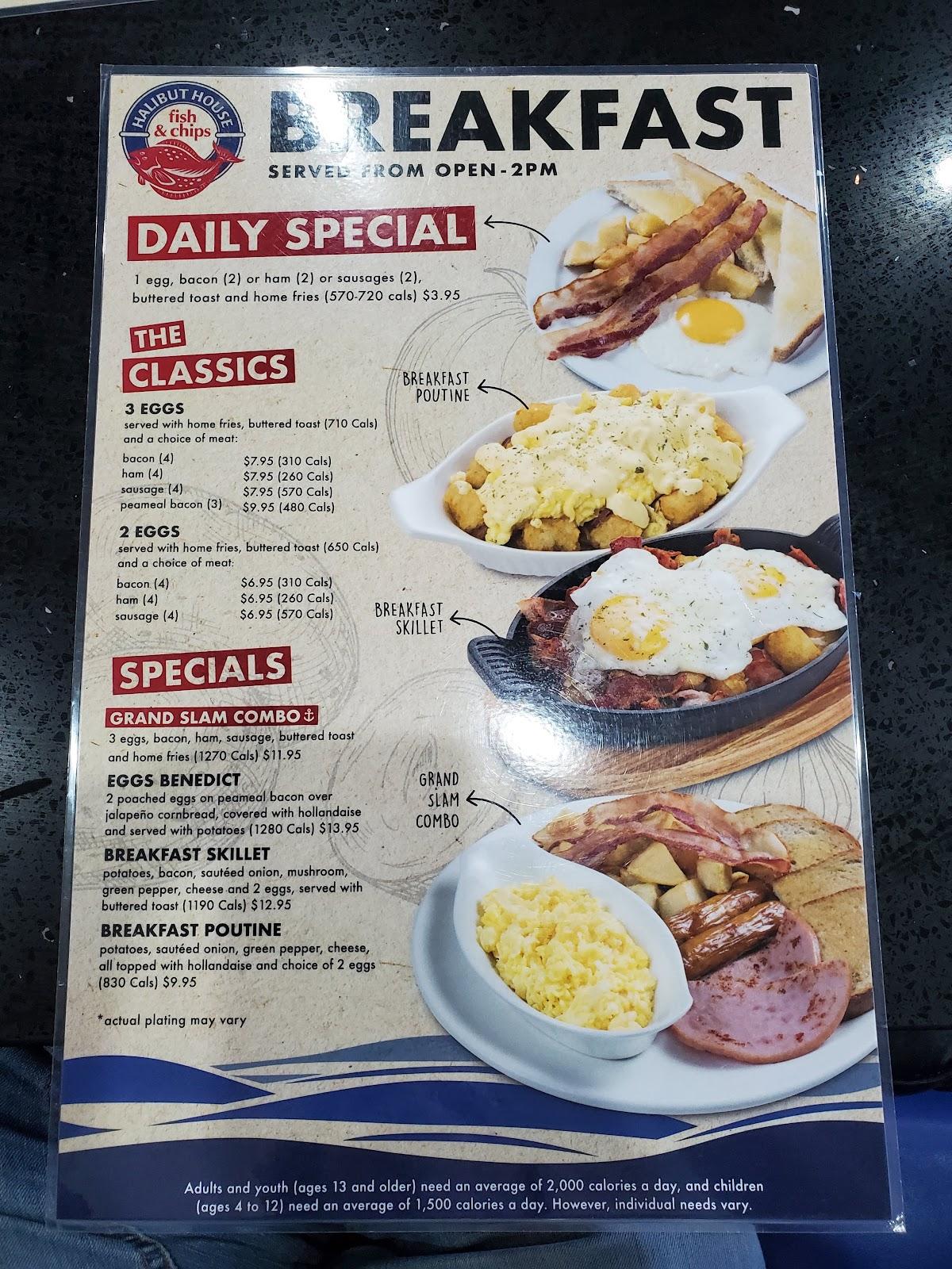 Menu at Halibut House Fish and Chips Inc. restaurant, Toronto, Danforth Ave
