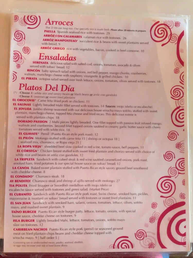 Menu at Luna Rosa Puerto Rican Grill y Tapas pub & bar, San Antonio, SE ...