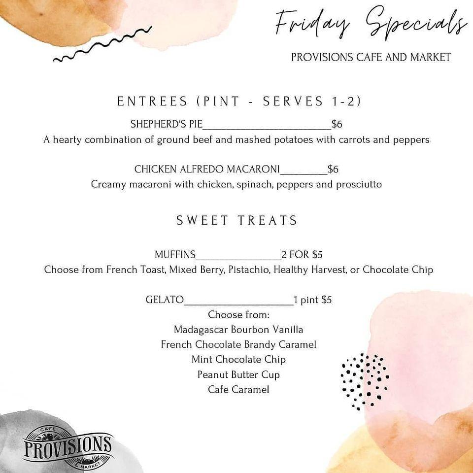 Menu at Provisions Cafe & Market, Germantown