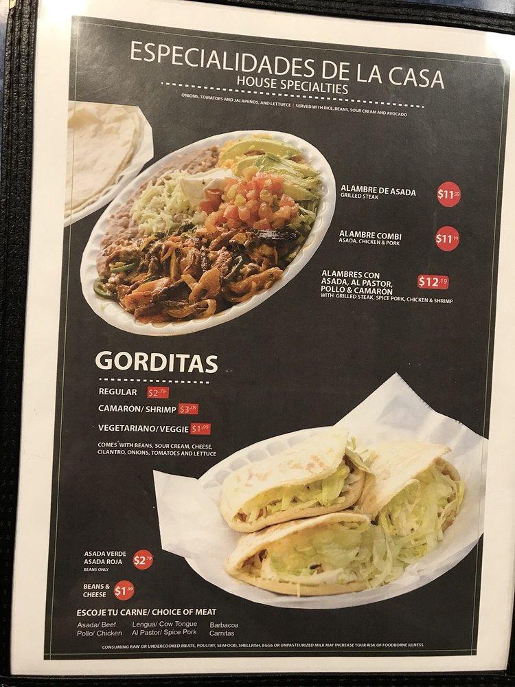 Menu at Tacos El Caporal restaurant, Wyoming, Burton St SW