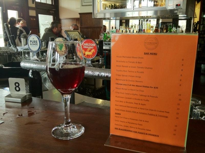 Menu at The Riverview Hotel pub & bar, Balmain