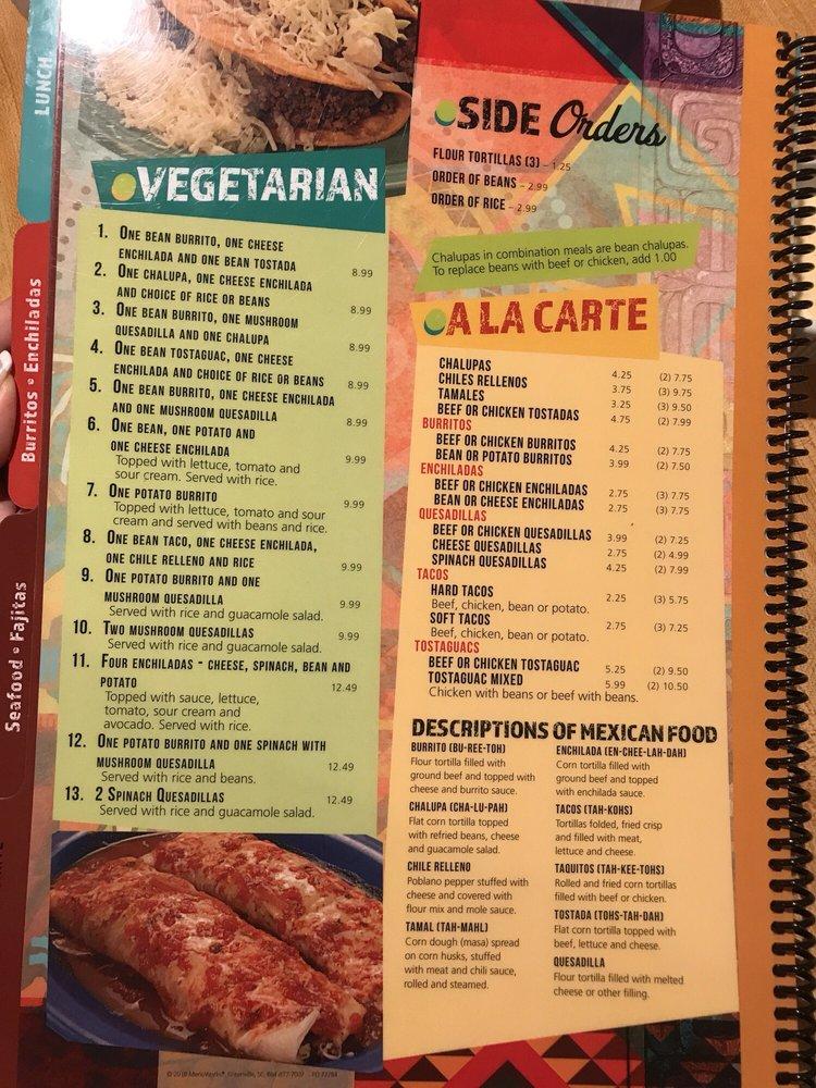 Menu at El Azteca restaurant, Virginia Beach, 314 Constitution Dr A