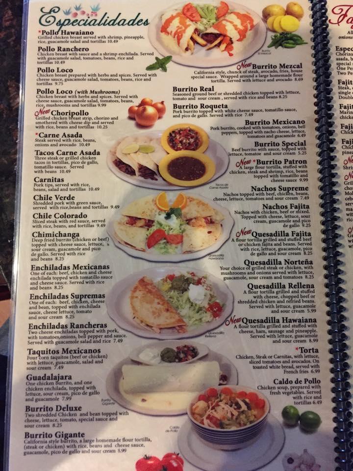 Menu at El Mezcal III restaurant, Topeka, SW 21st St