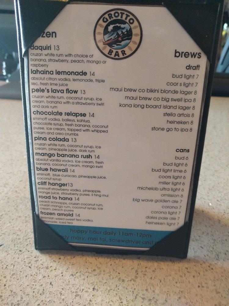 Menu at Grotto Bar, Lahaina