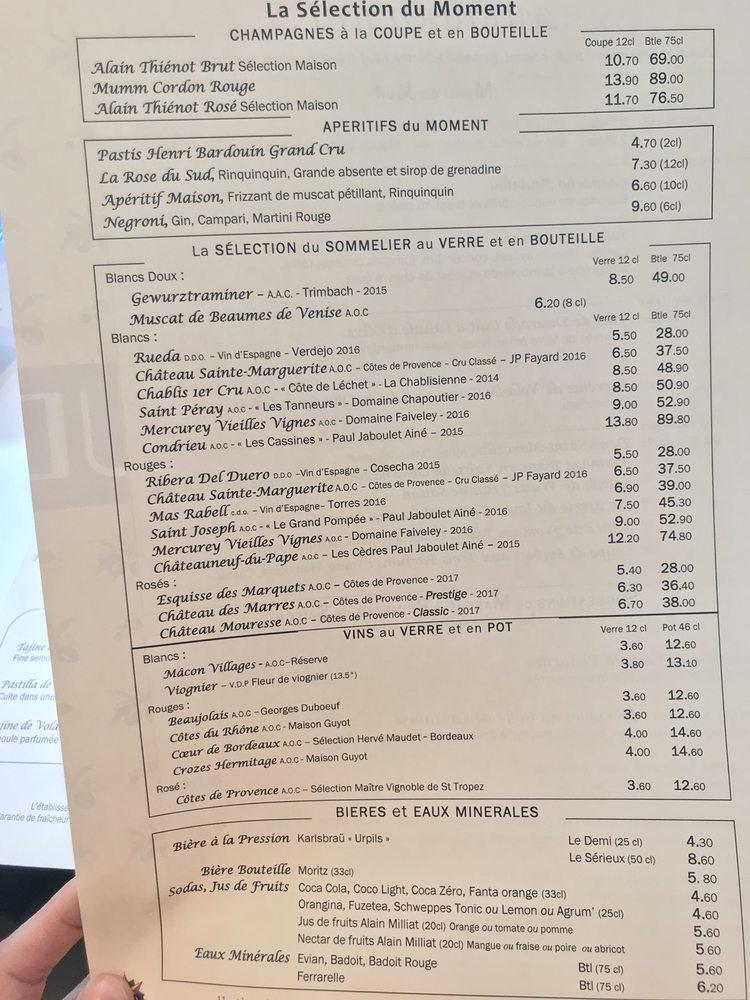 Menu au Brasserie Le Sud restaurant, Lyon