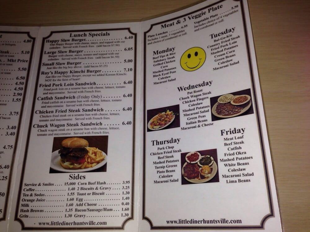 Menu at Little Diner restaurant, Huntsville, Jordan Ln NW # A
