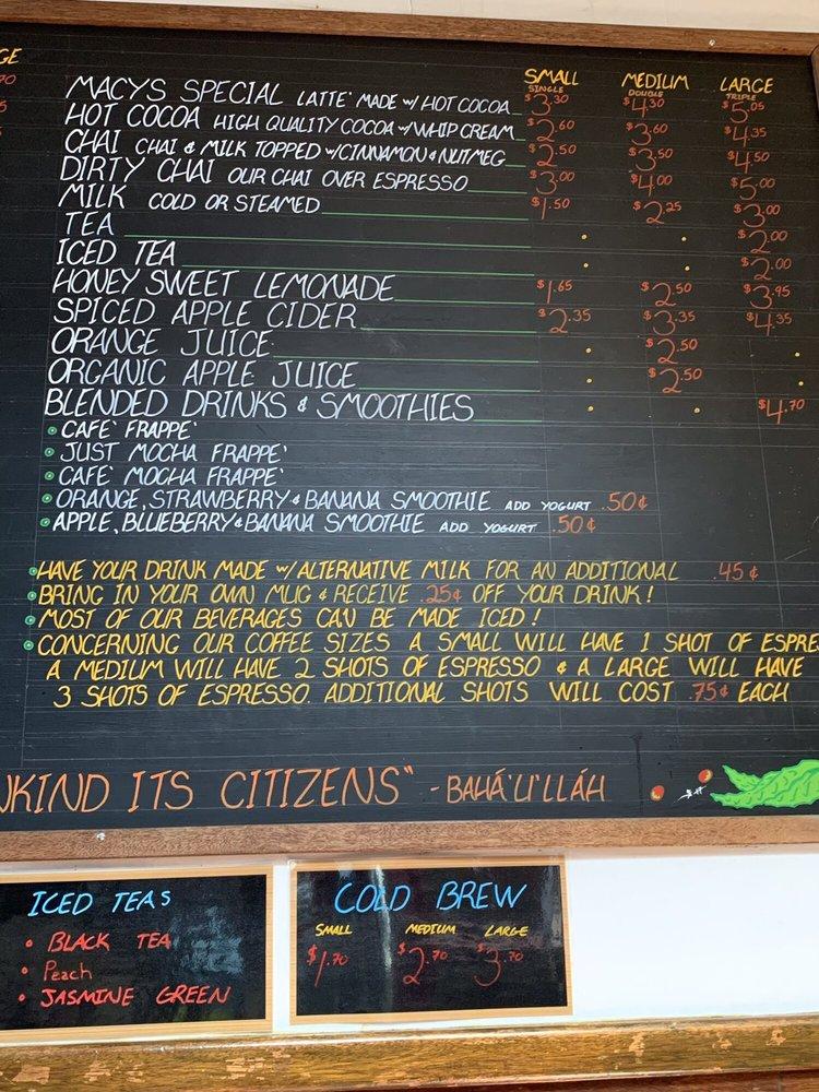 Menu at Macy's European Coffeehouse & Bakery, Flagstaff