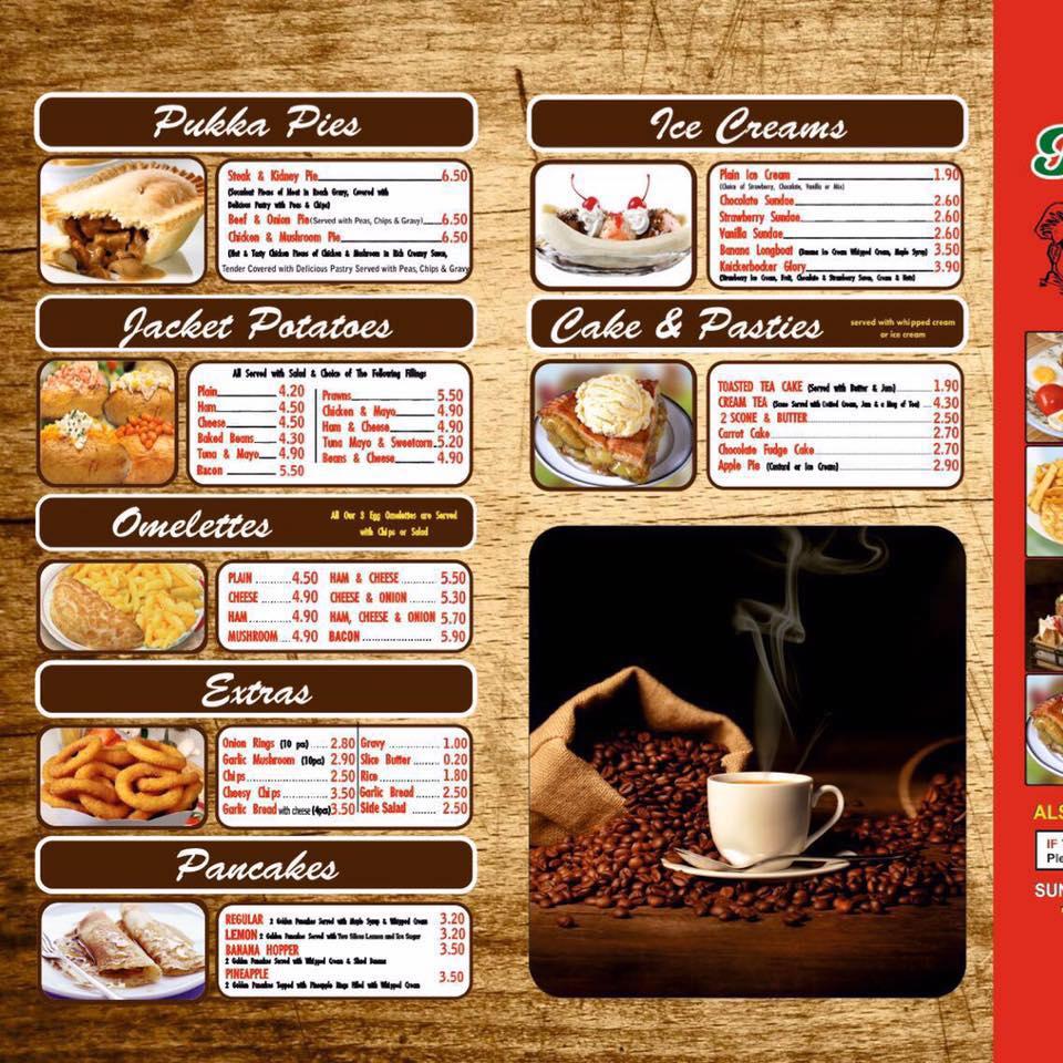 Menu at Taste Buds Cafe, New Milton
