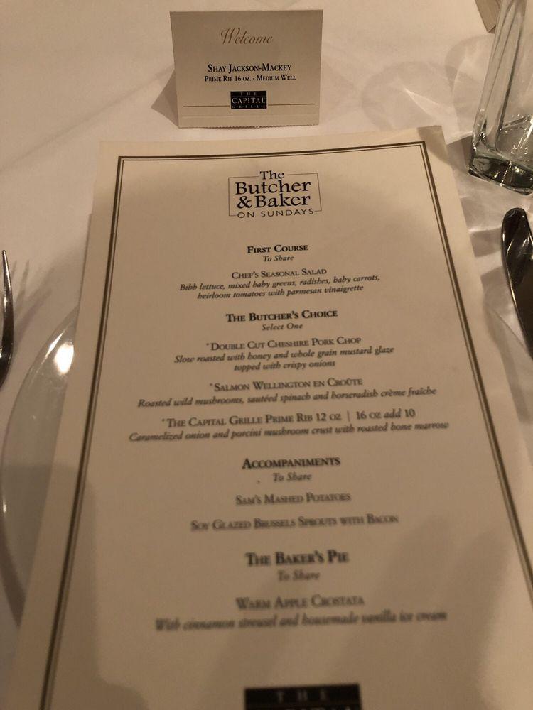 Menu at The Capital Grille pub & bar, Charlotte