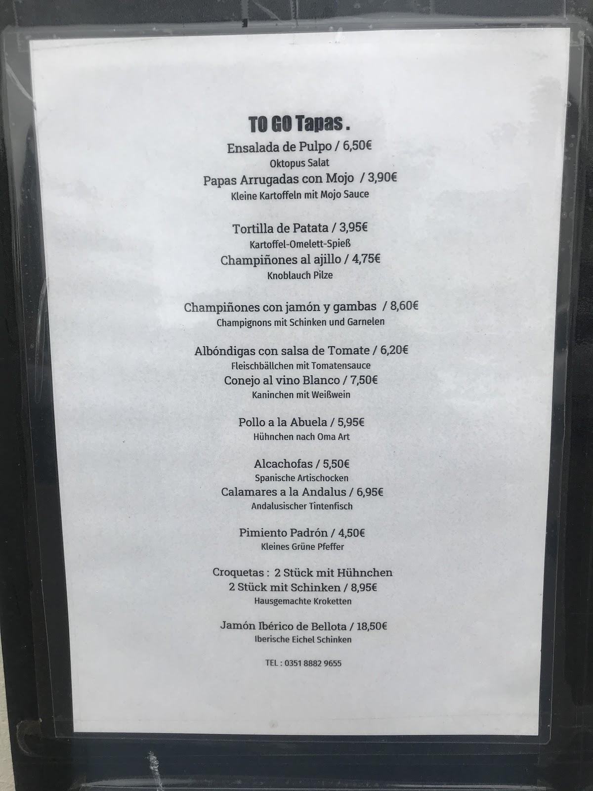 Menu at Casa Maria restaurant, Radebeul