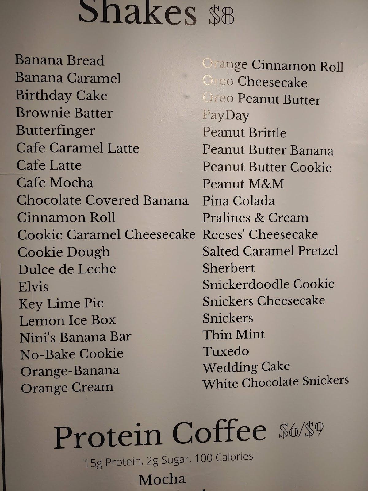 Menu at Herbalife FireFly Nutrition pub & bar, Elizabethtown