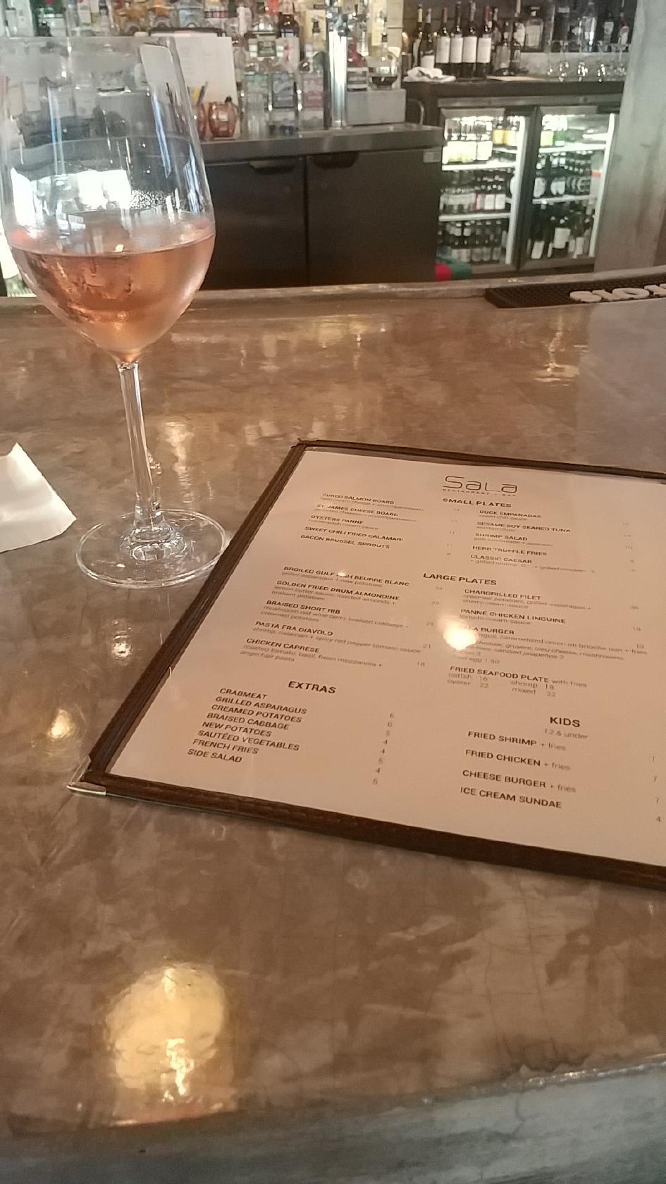 Menu at Sala Nola pub & bar, New Orleans
