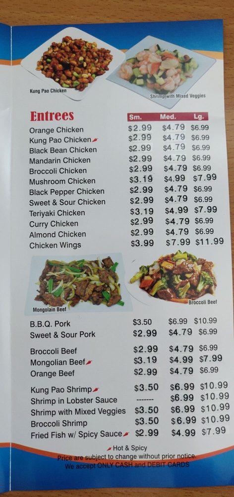 Menu at Chinese Deli Fast Food, La Mirada