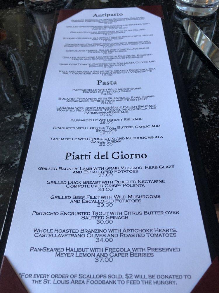 Menu at I Fratellini restaurant, Clayton, Wydown Blvd