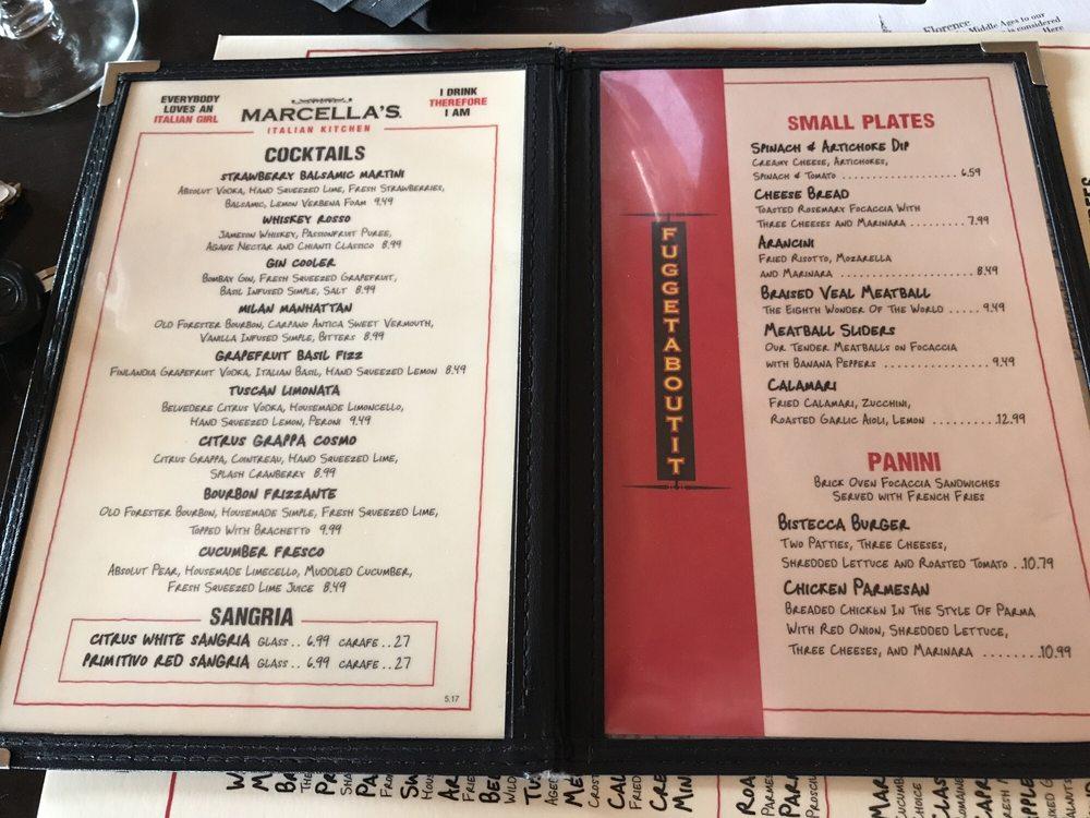 Menu at Marcella's pub & bar, Columbus, Polaris Pkwy