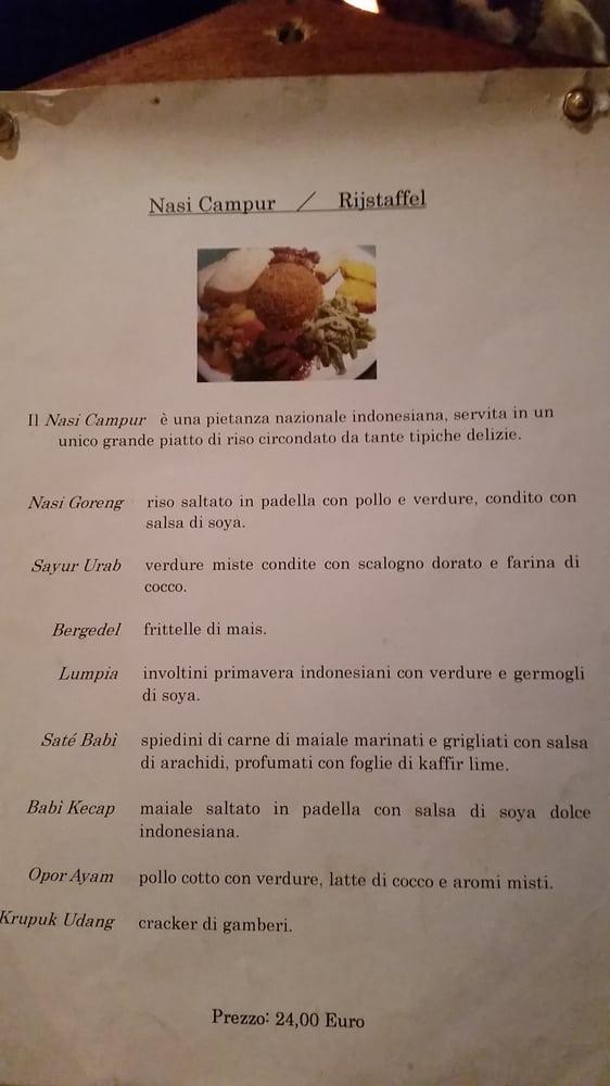 Menu at Bali Bar, Rome