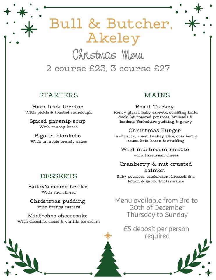 Menu at The Bull & Butcher pub & bar, Buckingham