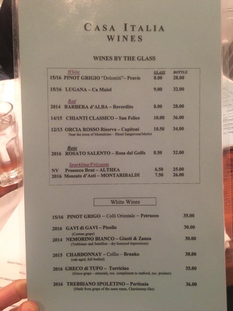 Menu at Casa Italia pub & bar, Portland