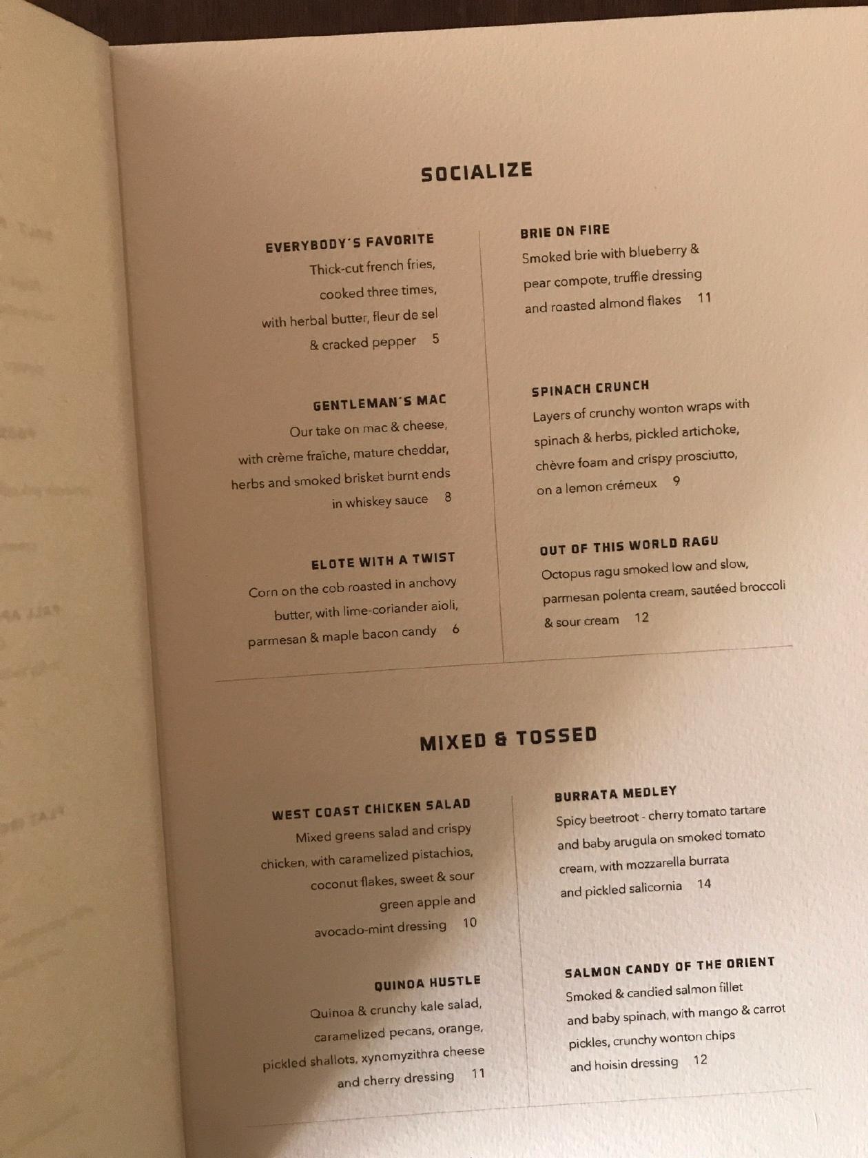 Menu at Fine Mess Smokehouse, Athens