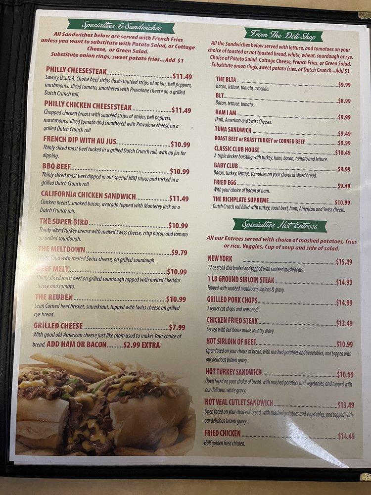 Menu at Rich Plate Restaurant & Café, Lockeford