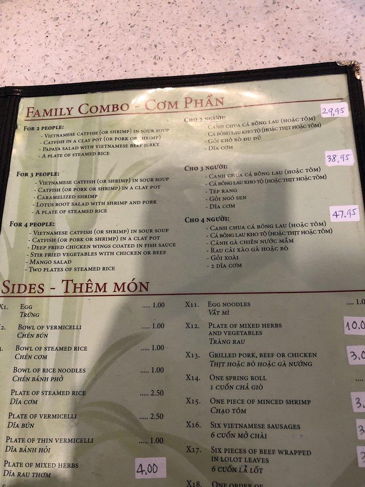 Menu at Pho Cuu Long Mien Tay restaurant, Toronto, Jane St