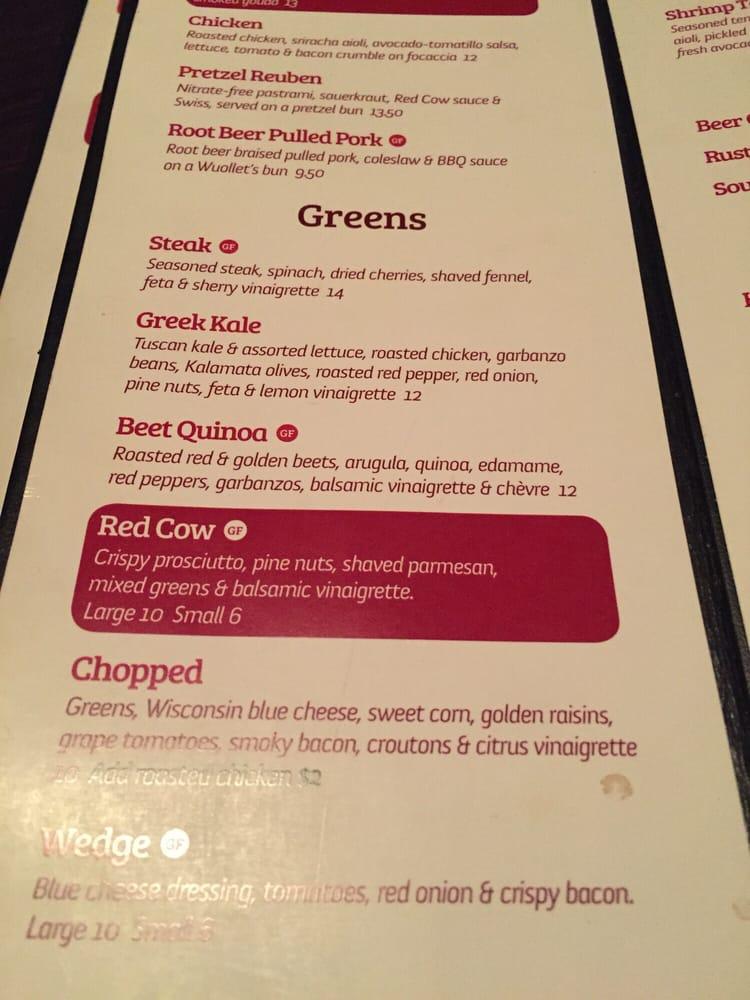 Menu at Red Cow St. Paul pub & bar, Saint Paul, 393 Selby Ave