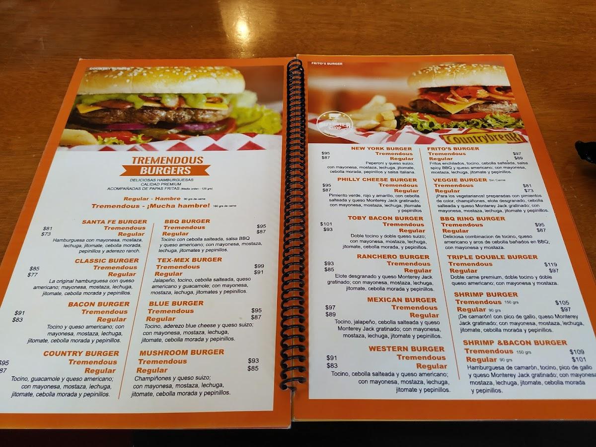 Carta de Restaurante Countrybreak Arboledas, Aguascalientes, Margil de ...