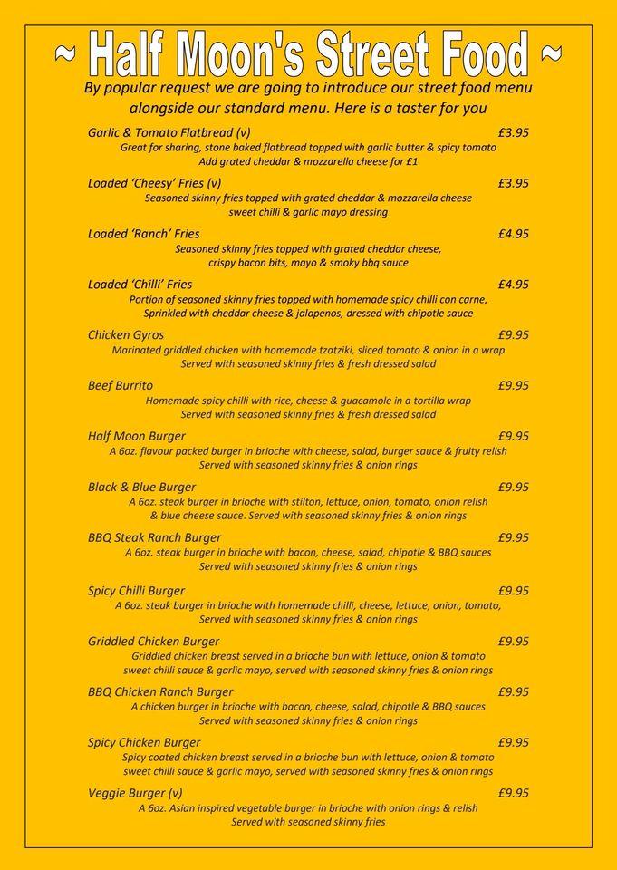 Menu at The Half Moon pub & bar, Cottingham