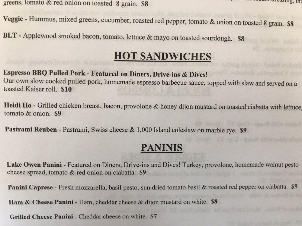Menu at Brick House Cafe & Catering, Cable