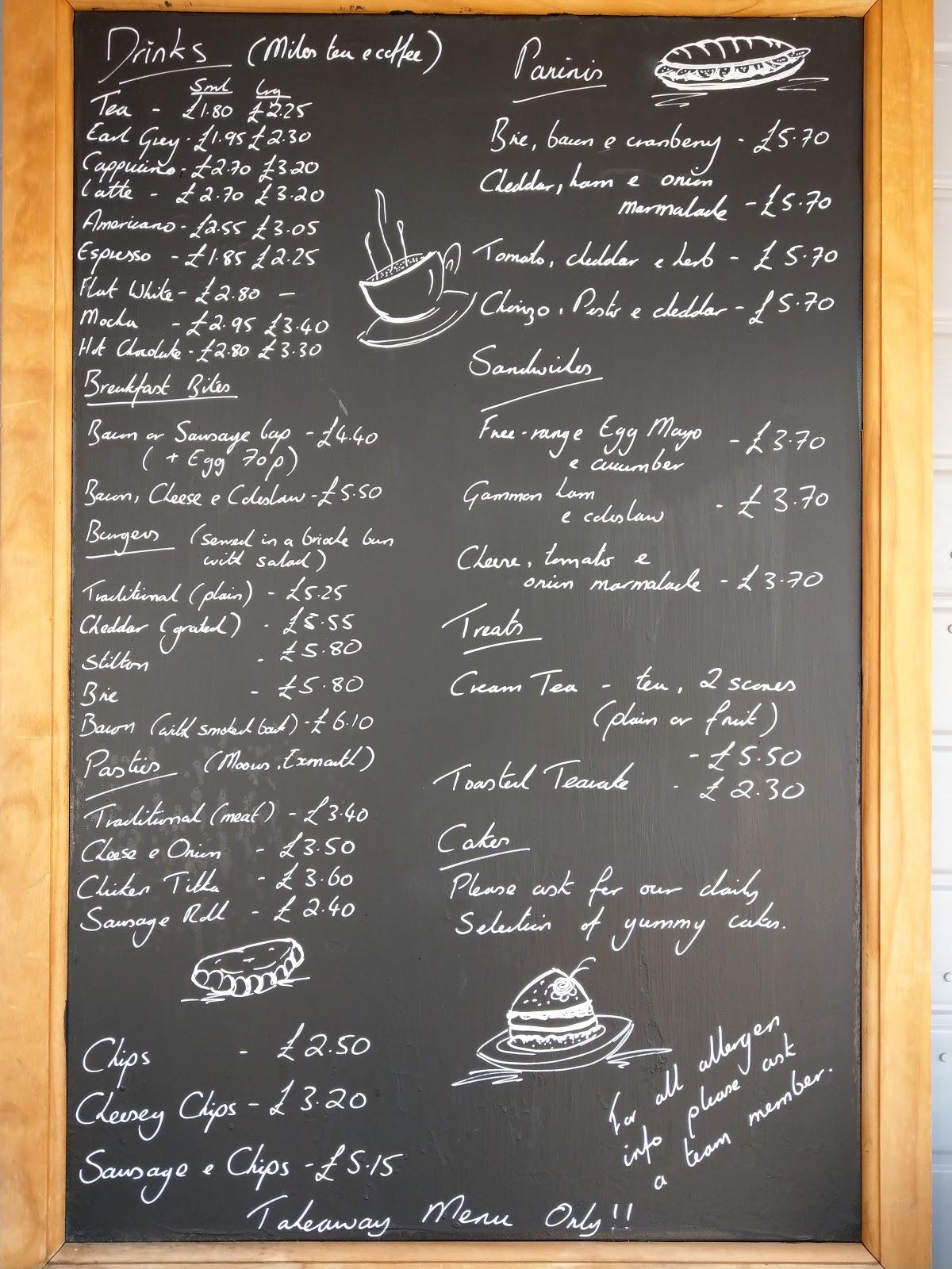 Menu at Fortes At Foxholes fast food, Exmouth