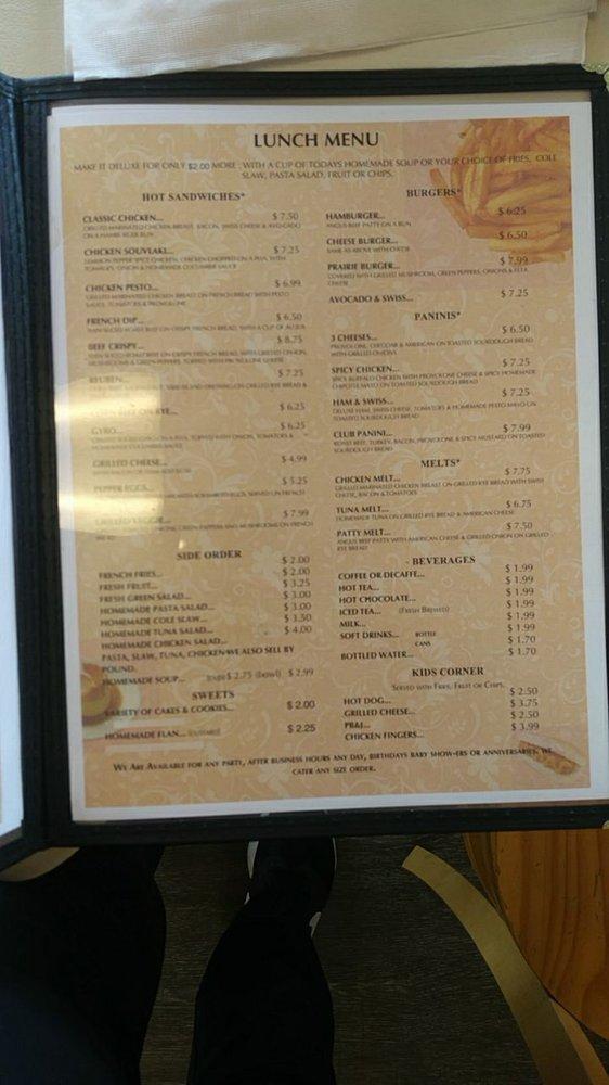 Menu at Prairie Cafe, Elmhurst