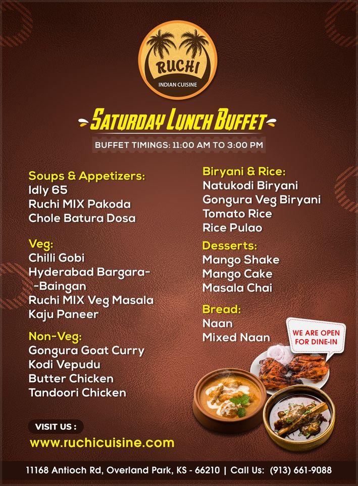 Menu at Ruchi Indian Cuisine restaurant, Overland Park