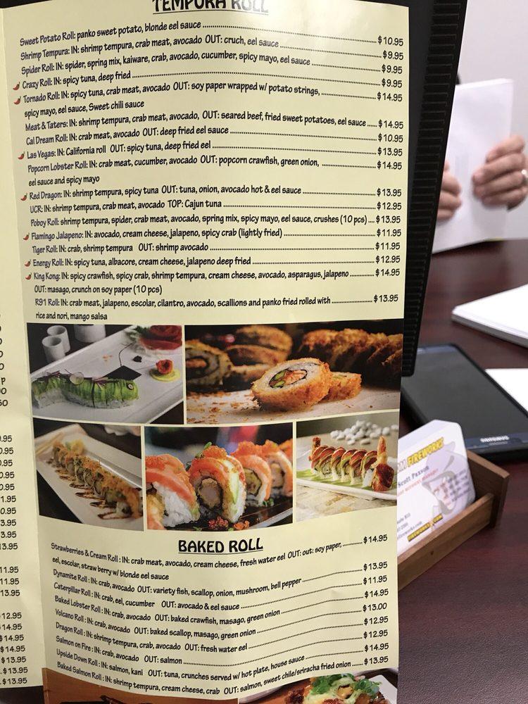 Menu at Sushi R91 restaurant, Riverside