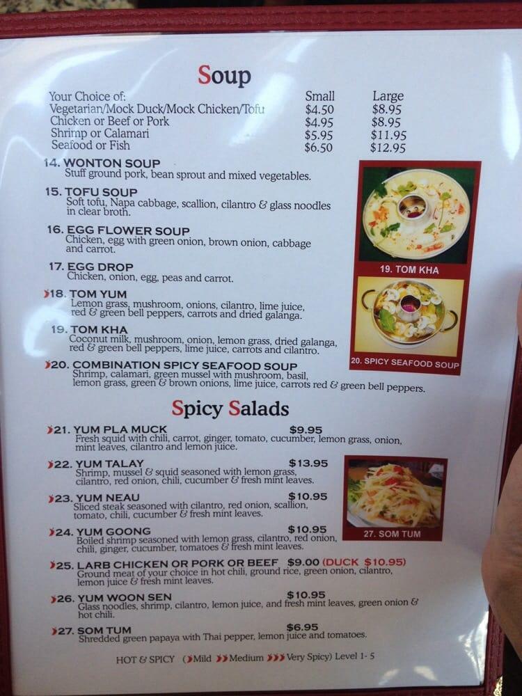Menu at Thai Taste 2 restaurant, Bonita