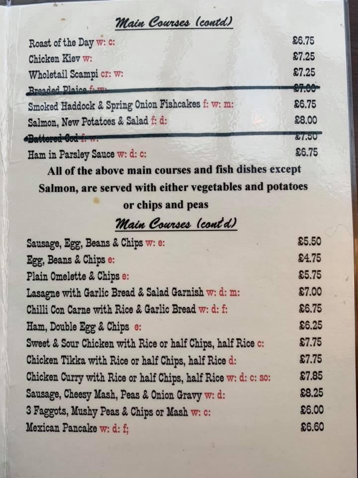 Menu at The Roseycombe pub & bar, Coventry
