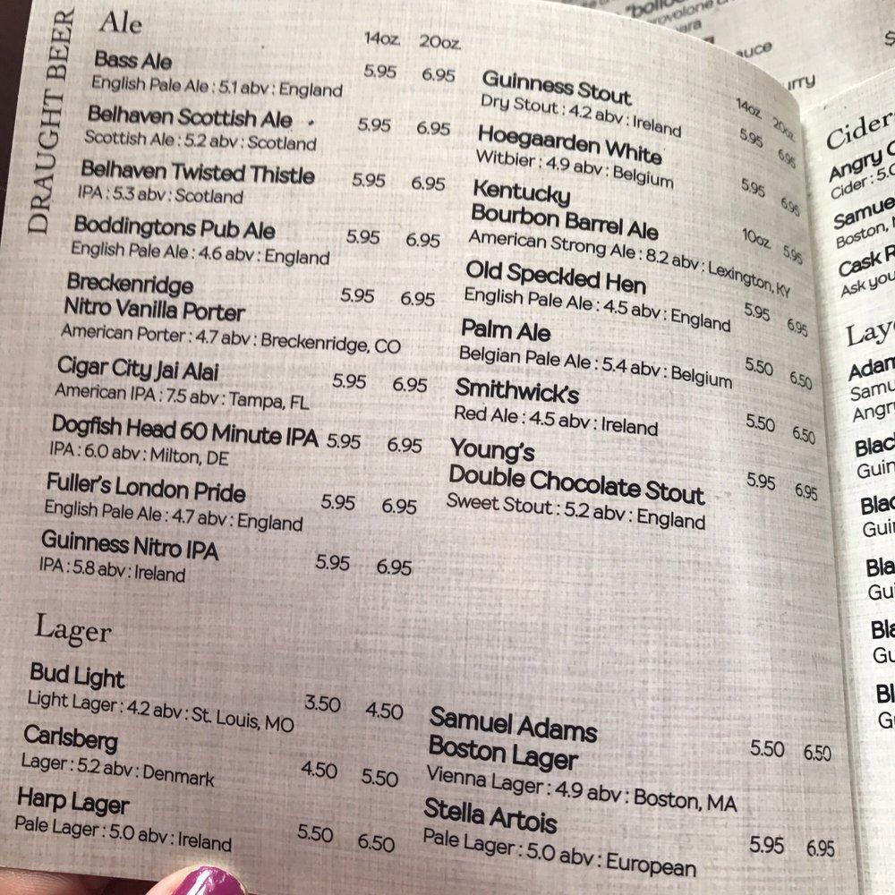 Menu at The Pub - Tampa, Tampa
