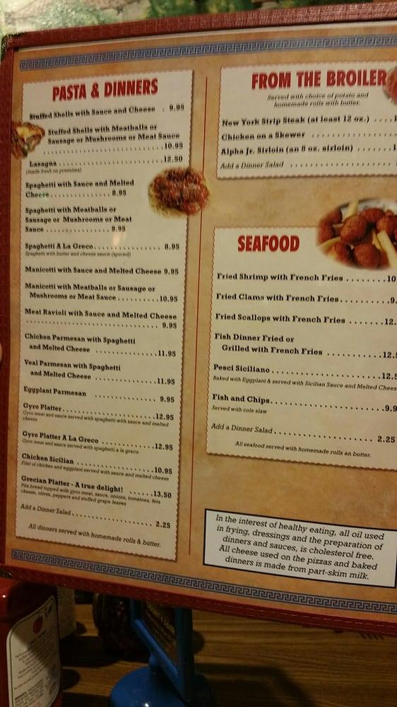 Menu at Apollo Pizza pizzeria, Apollo Beach