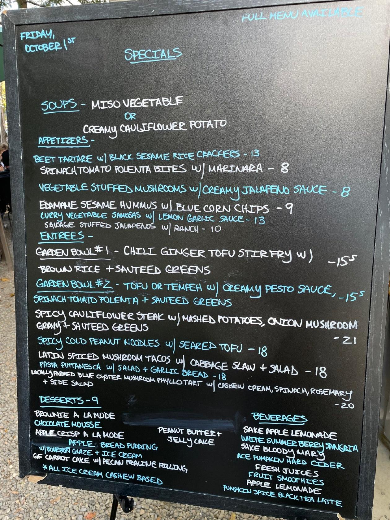 Menu at Garden Cafe Woodstock, Woodstock