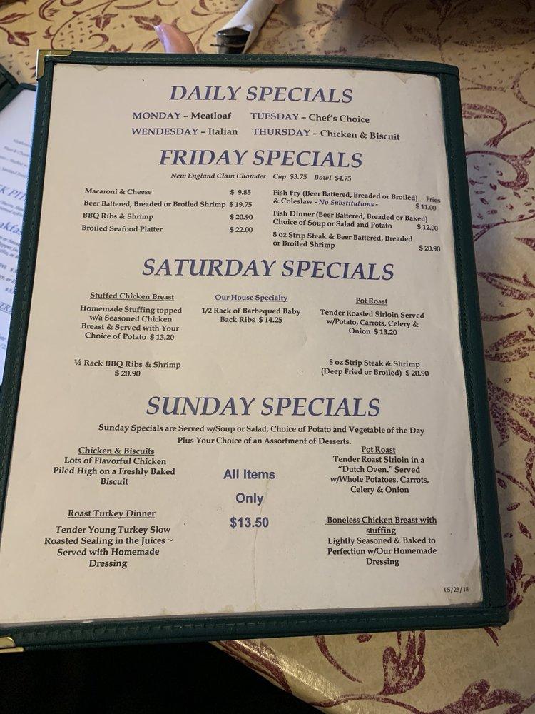 Menu at Gordie Harper Bazaar restaurant, Newfane