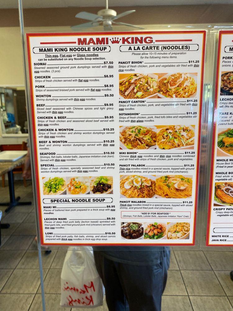 Menu at Mami King Restaurant, Los Angeles, Roscoe Blvd UNIT 1