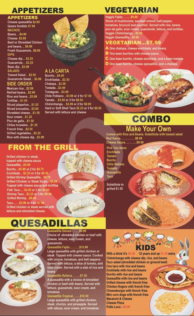 Menu at Mi Veracruz Mexican Grill #2 restaurant, Shelbyville