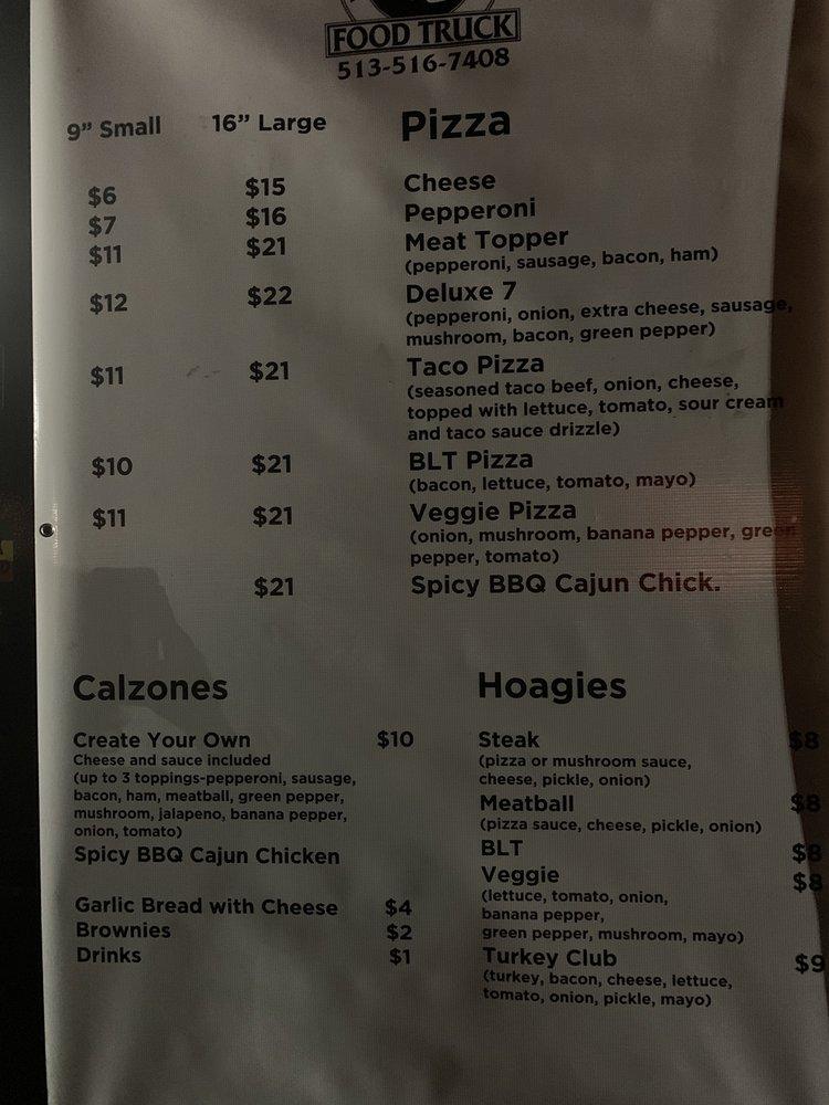 Menu at The Monkey Bar & Grille, Maineville