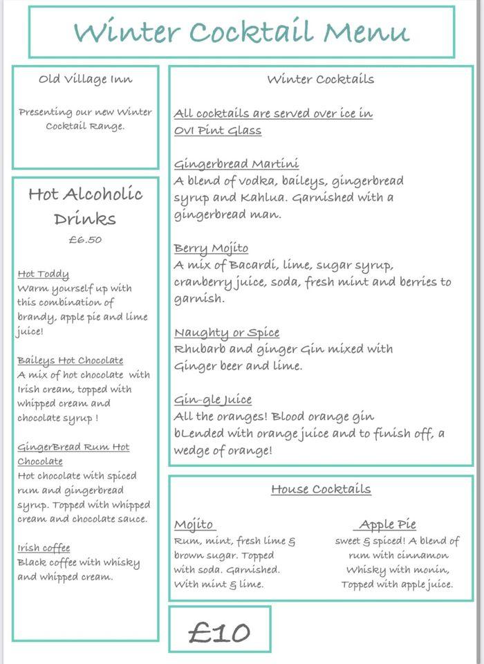 Menu at Ye Olde Village Inn pub & bar, Bembridge