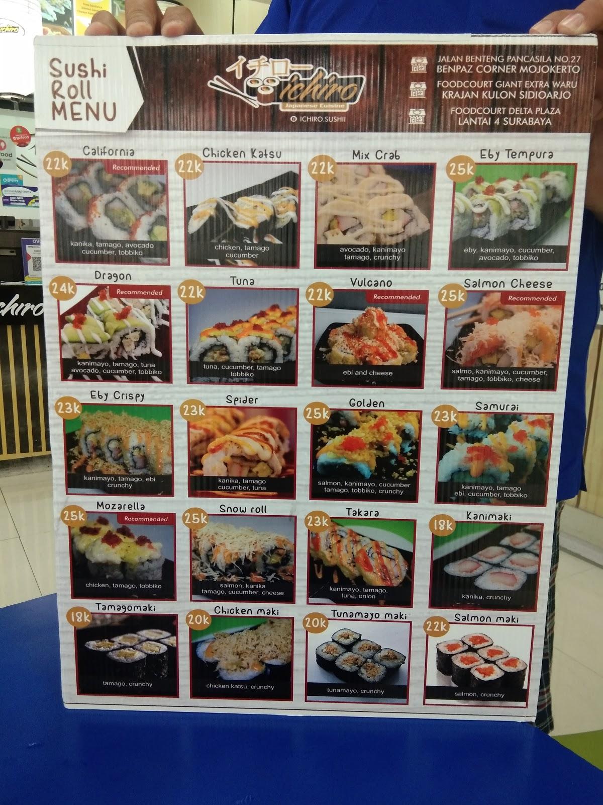 Carta del restaurante ICHIRO SUSHI, Betro