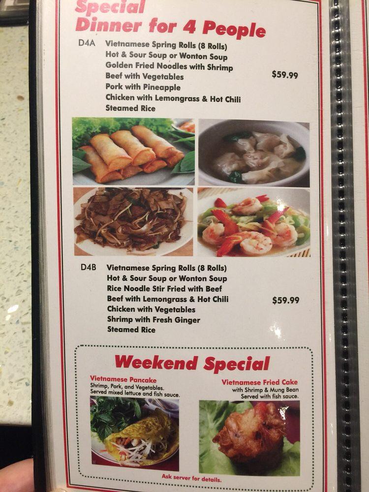 Menu at Pho Viet Taste restaurant, Ottawa