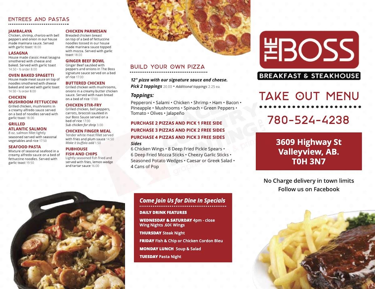 Menu at The Boss Breakfast & Steakhouse, Valleyview, Highway St
