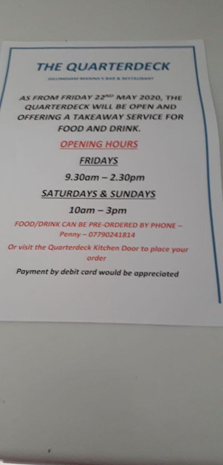 Menu at The Quarterdeck Café Bar, Gillingham