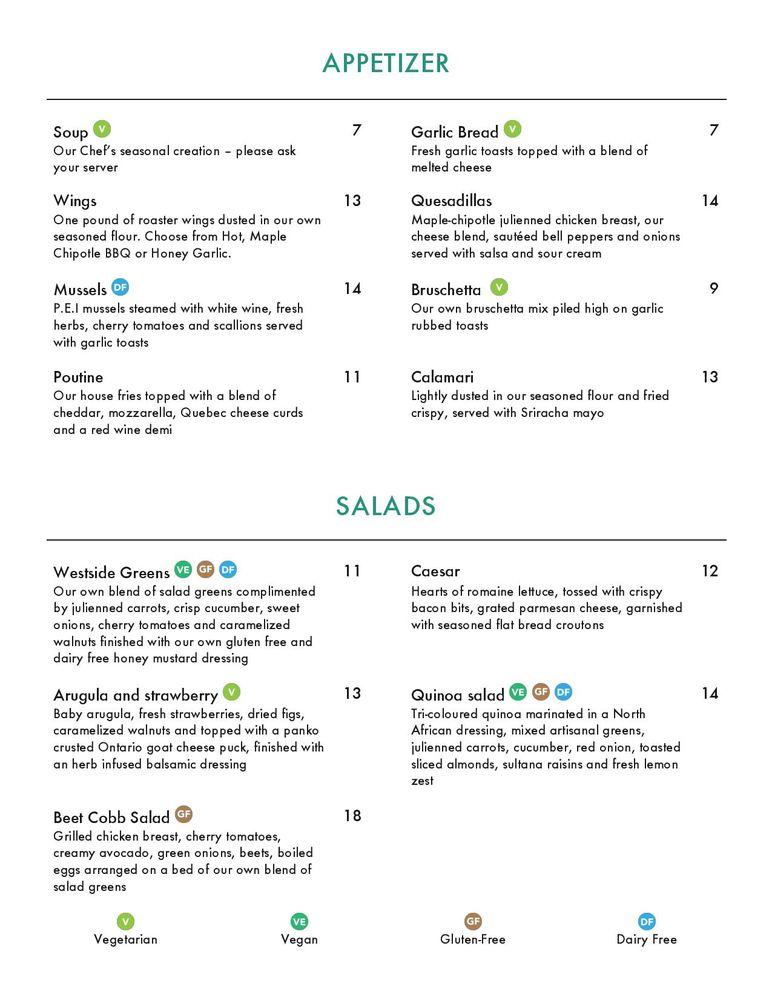 Menu at Wayside Social - Eatery Cafe Bar, Toronto