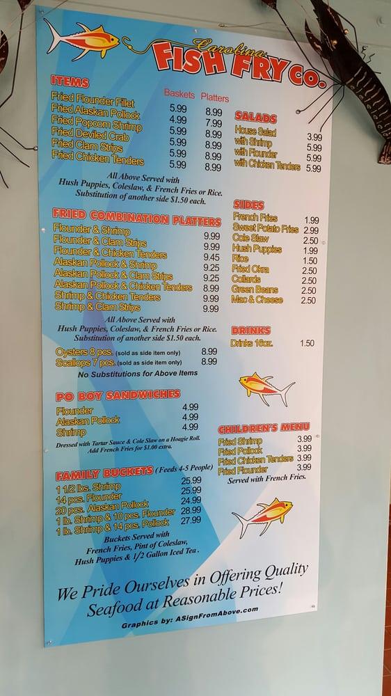 Menu at Morgans' Seafood restaurant, Wilmington